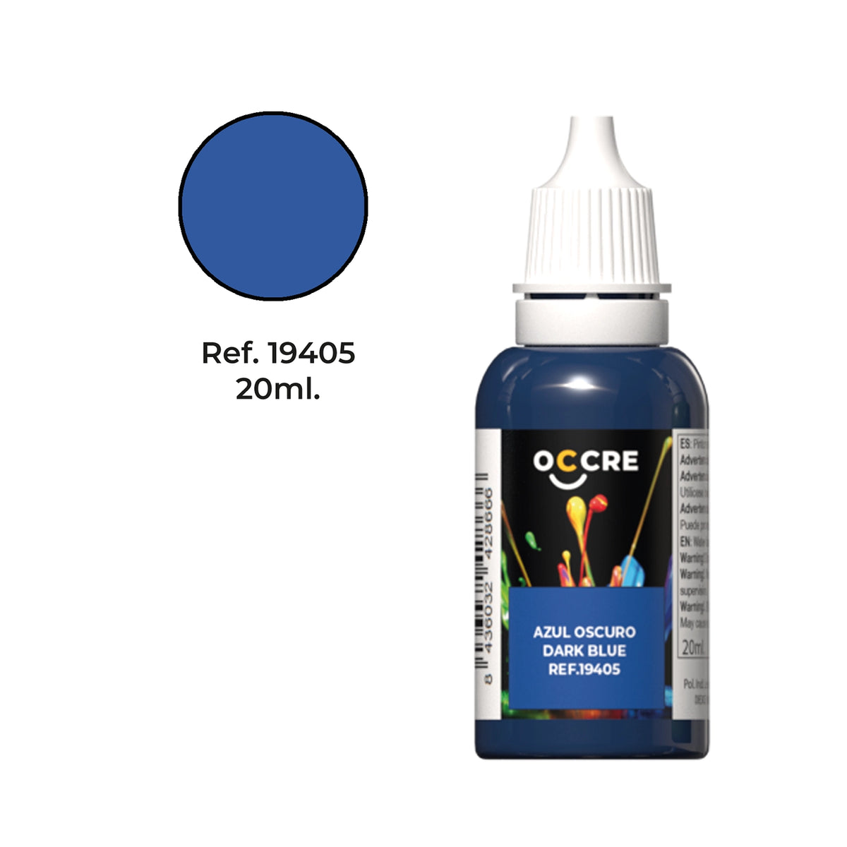 OcCre - Color Azul Oscuro | Pintura Acrílica al Agua | 20 ml